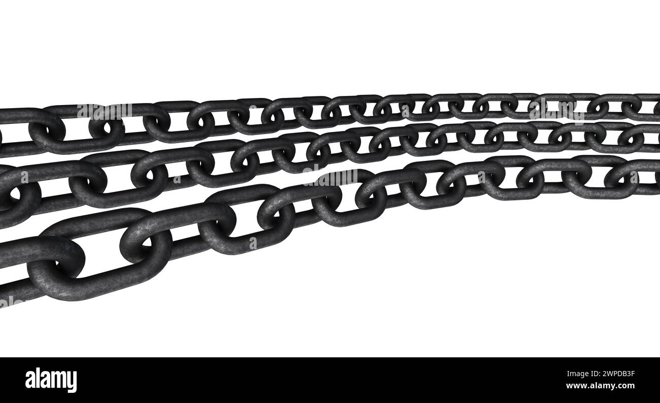 chains isolated on white background 3d illustration Stock Photo - Alamy