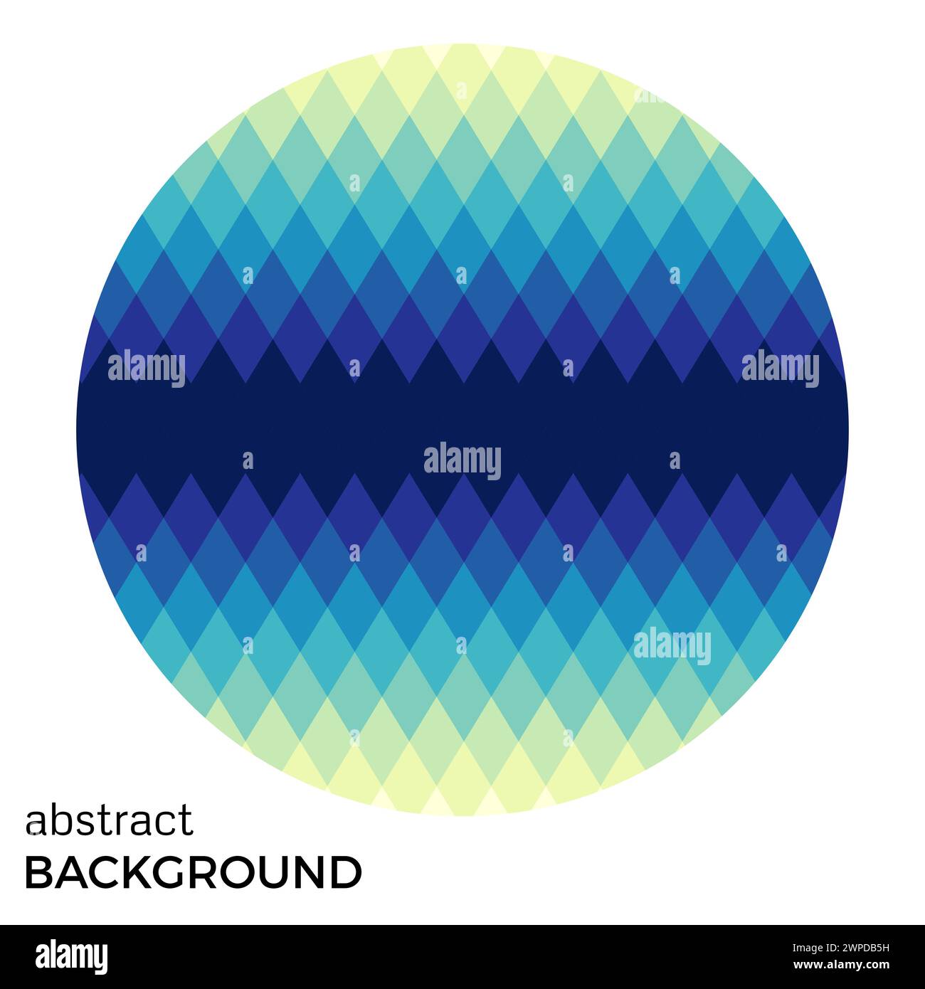 Turquoise circle of rhombuses isolated on white background. Abstract ...