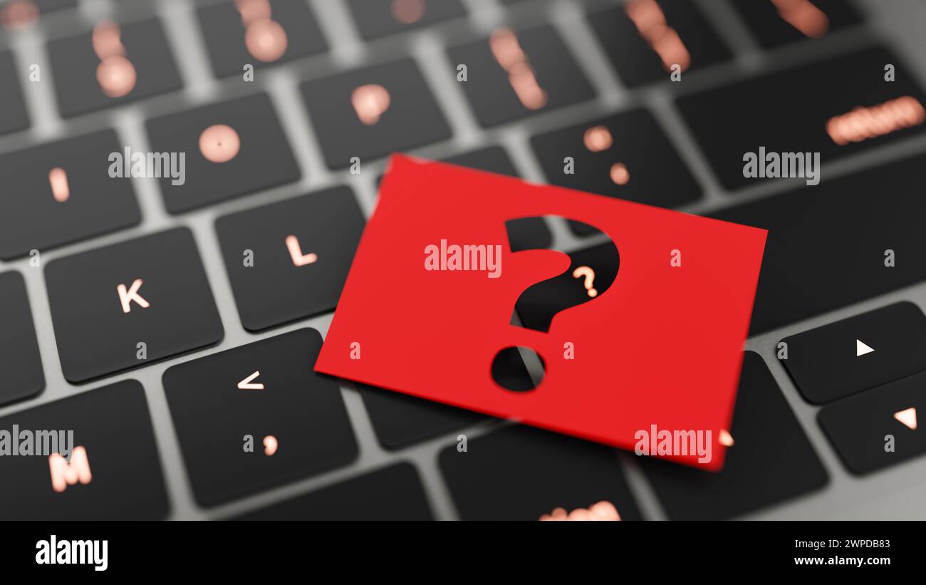 Question mark on the keyboard hi-res stock photography and images - Alamy