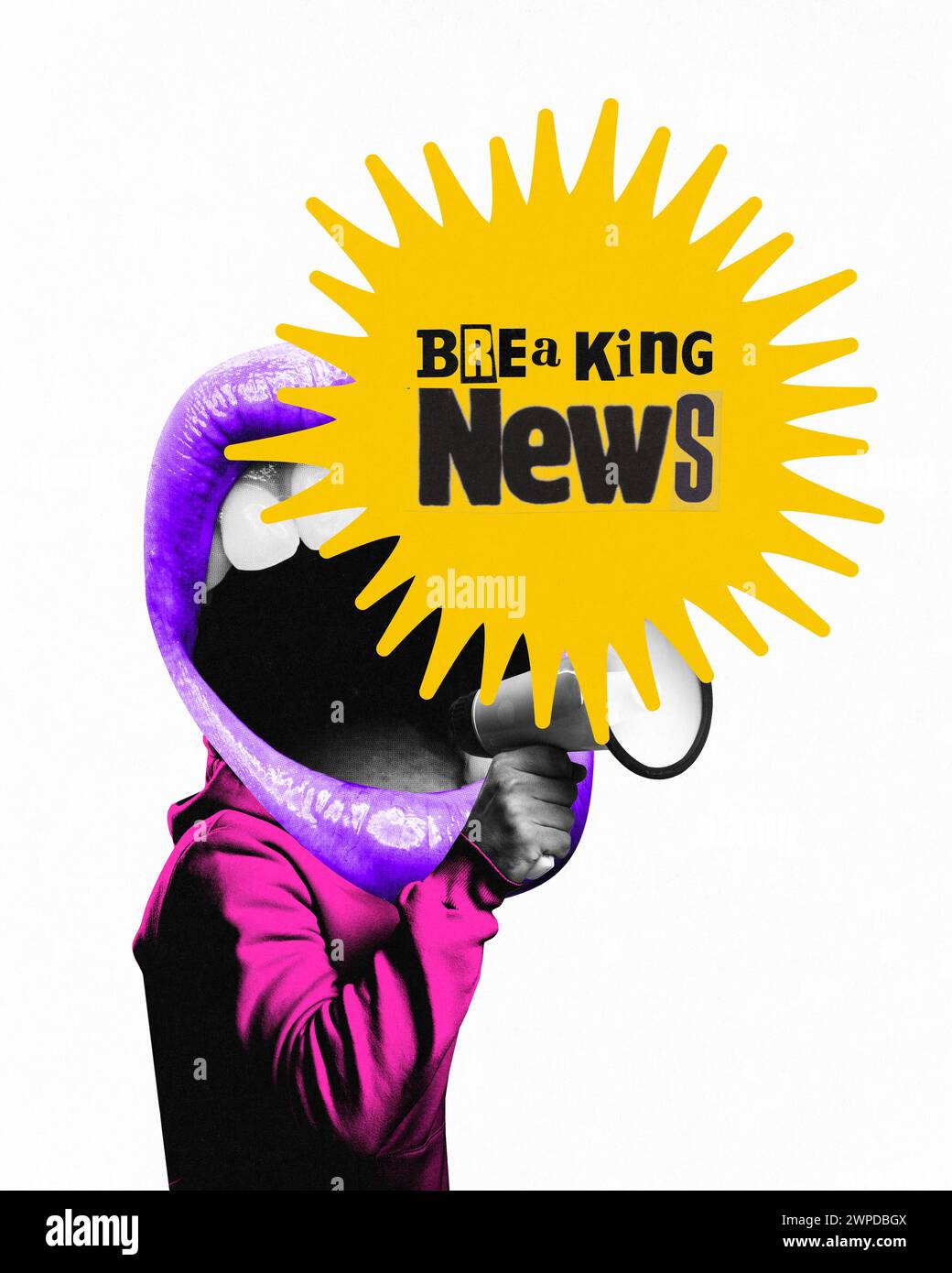 Contemporary art collage shouting Cut Out Stock Images & Pictures - Alamy