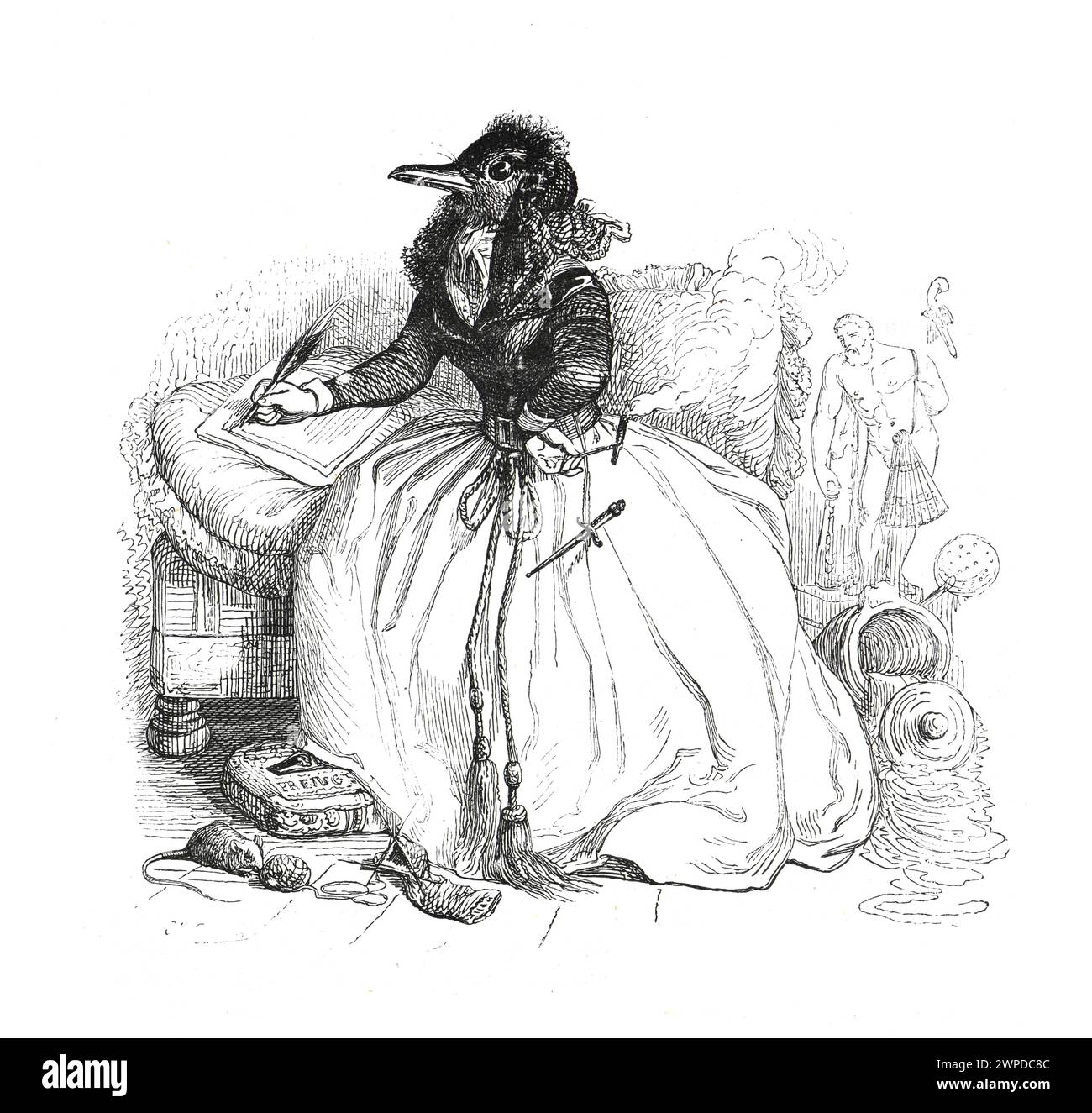 Anthropomorphic animals. Bird in costume. humanized cyborg animals ...