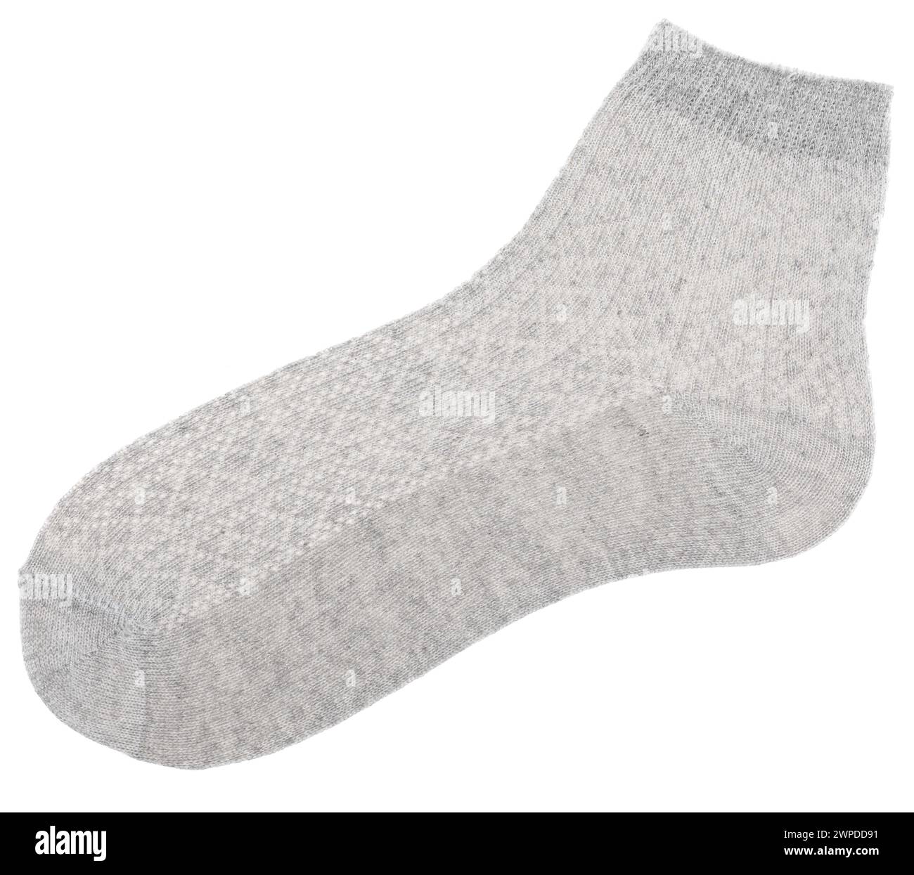 Heather grey ankle sock flat lay isolated on a white background Stock ...