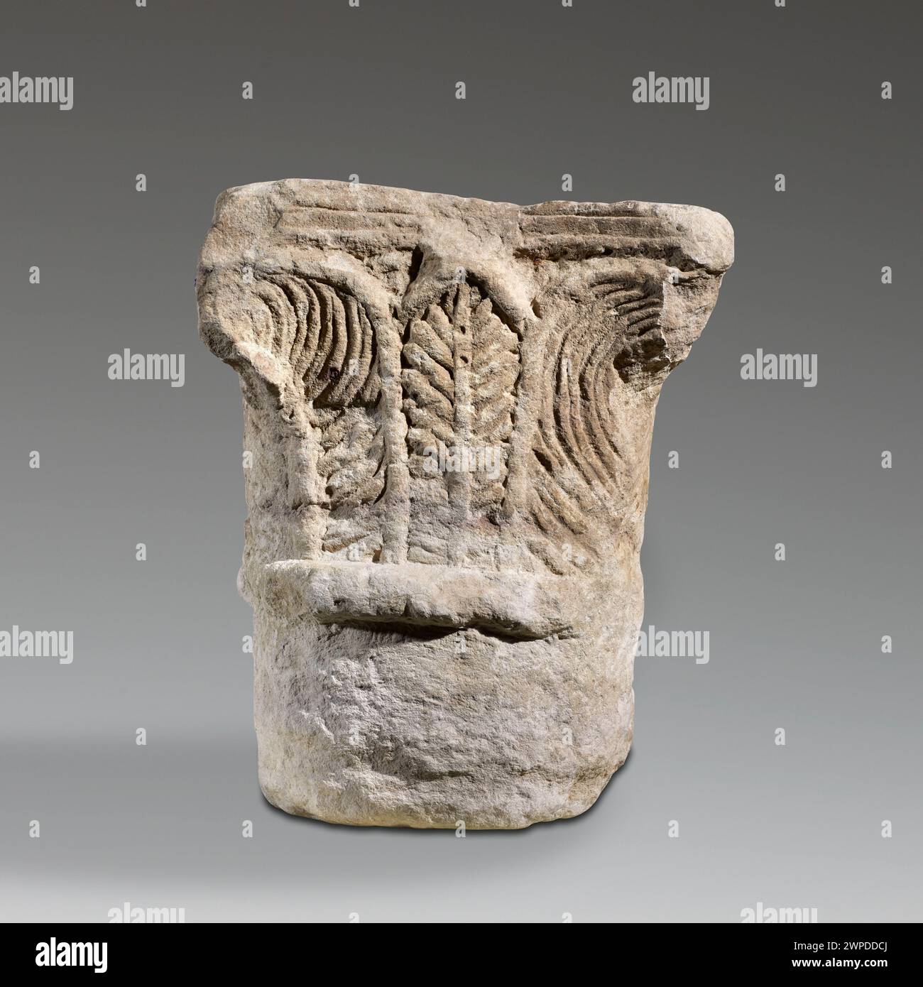 Column capital from a Nubian workshop in the 6th century featuring palm ...