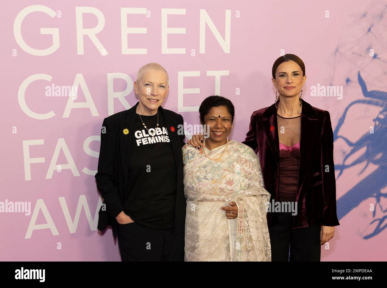 Annie Lennox, Kalpona Akter and Livia Firth attend the arrivals of the ...