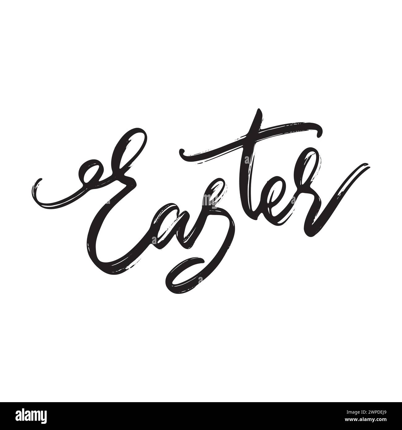 Happy Easter Hand drawn Lettering Design. Easter Greeting Card ...