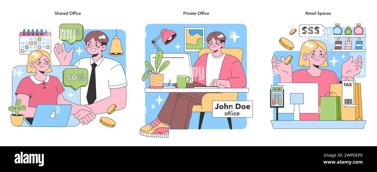 Shared retail space Stock Vector Images - Alamy