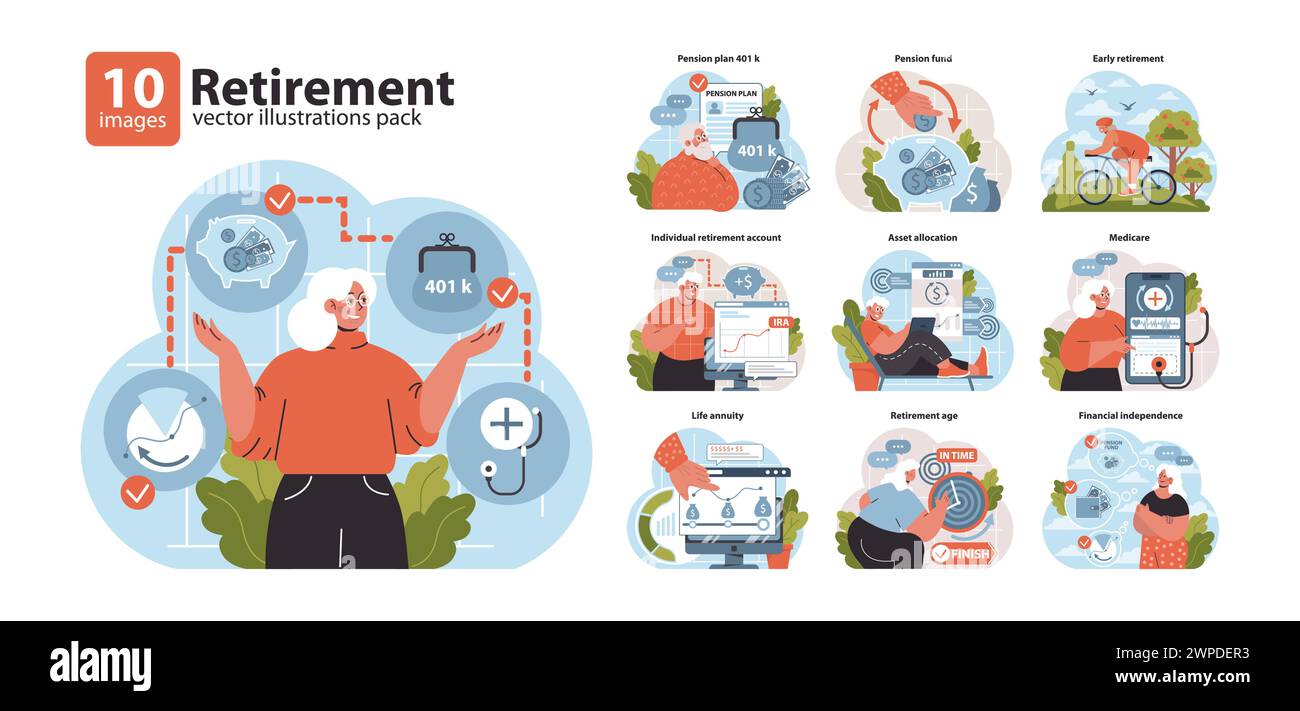 Retirement set. Navigating financial security in later years. Pension ...