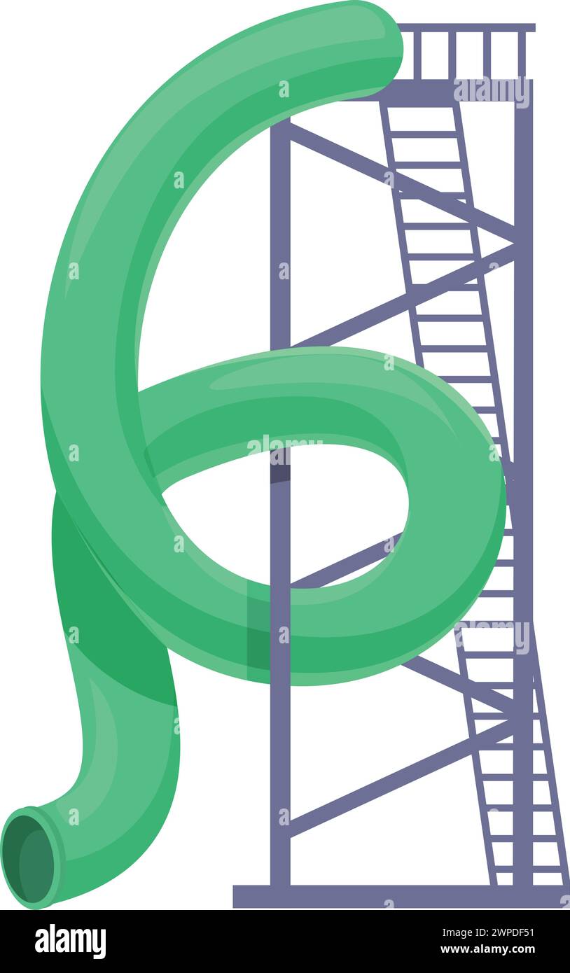 Playground water slide icon cartoon vector. Body surge. Play swim toy ...