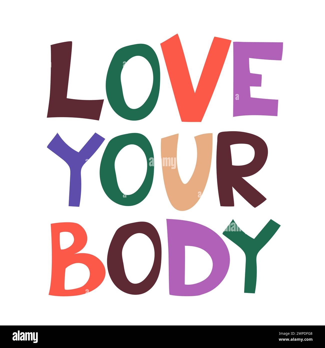 Typographic design poster template in bright colours on white ...