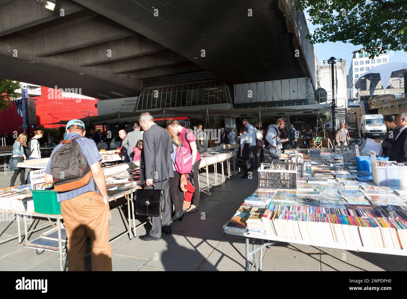 UK, London, 2nd hand book market underneath Waterloo Bridge Stock Photo ...