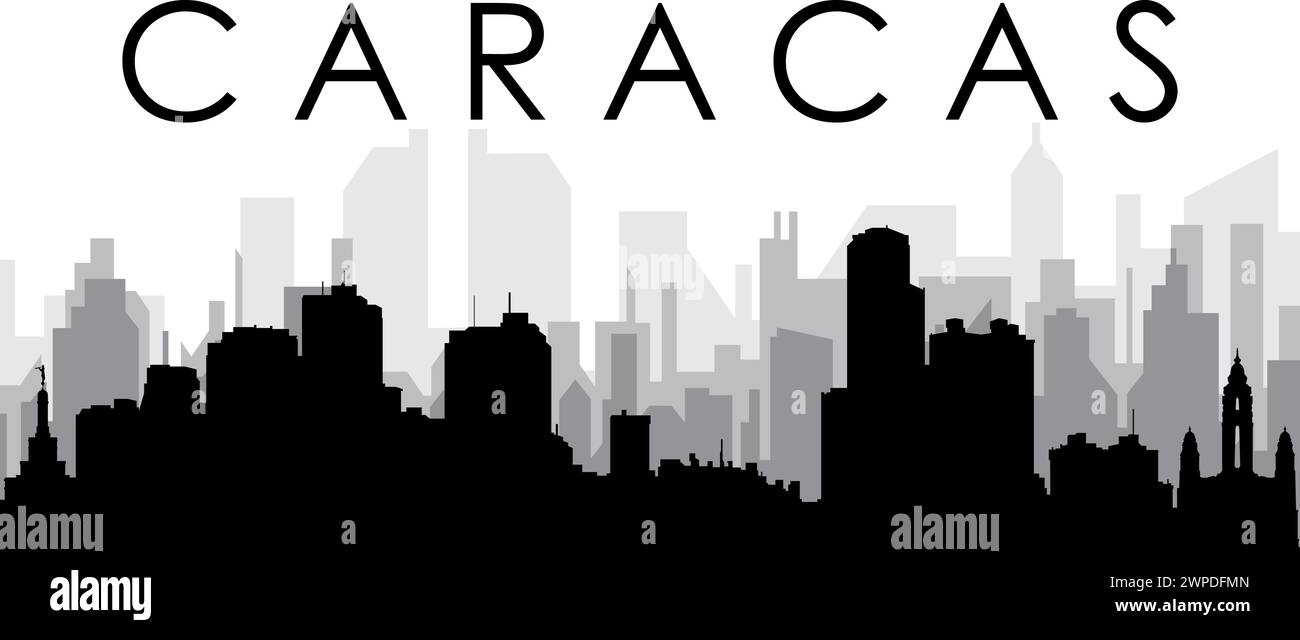 Cityscape skyline panorama of CARACAS, VENEZUELA Stock Vector Image ...