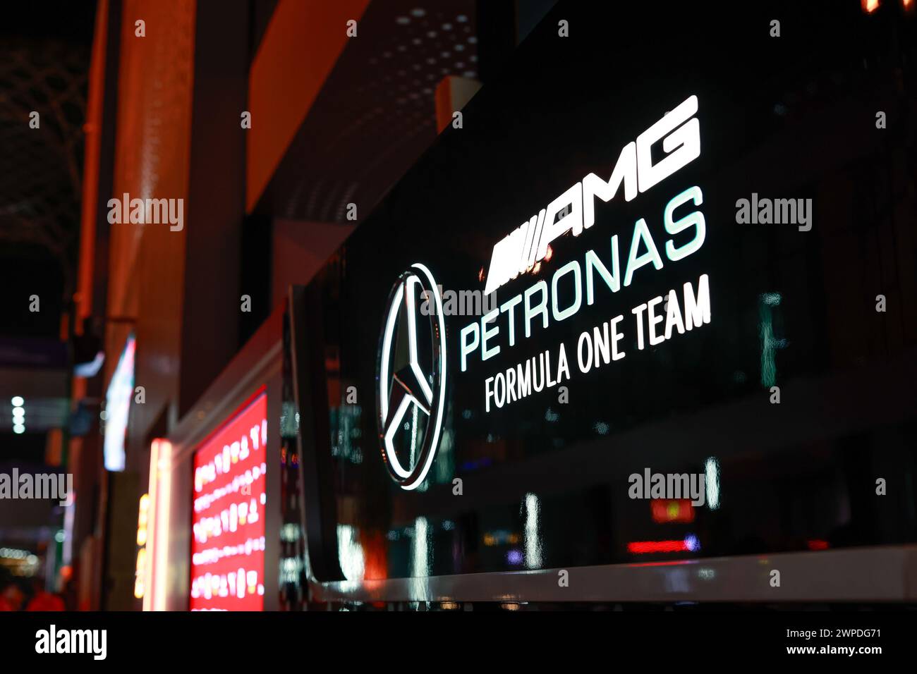 Jeddah, Arabie Saoudite. 06th Mar, 2024. stand, pit lane, Mercedes AMG ...