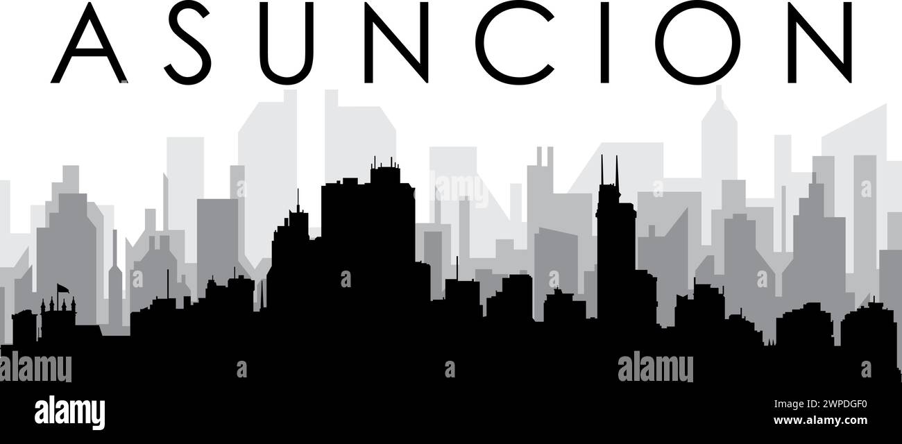 Cityscape skyline panorama of ASUNCIÓN, PARAGUAY Stock Vector Image ...