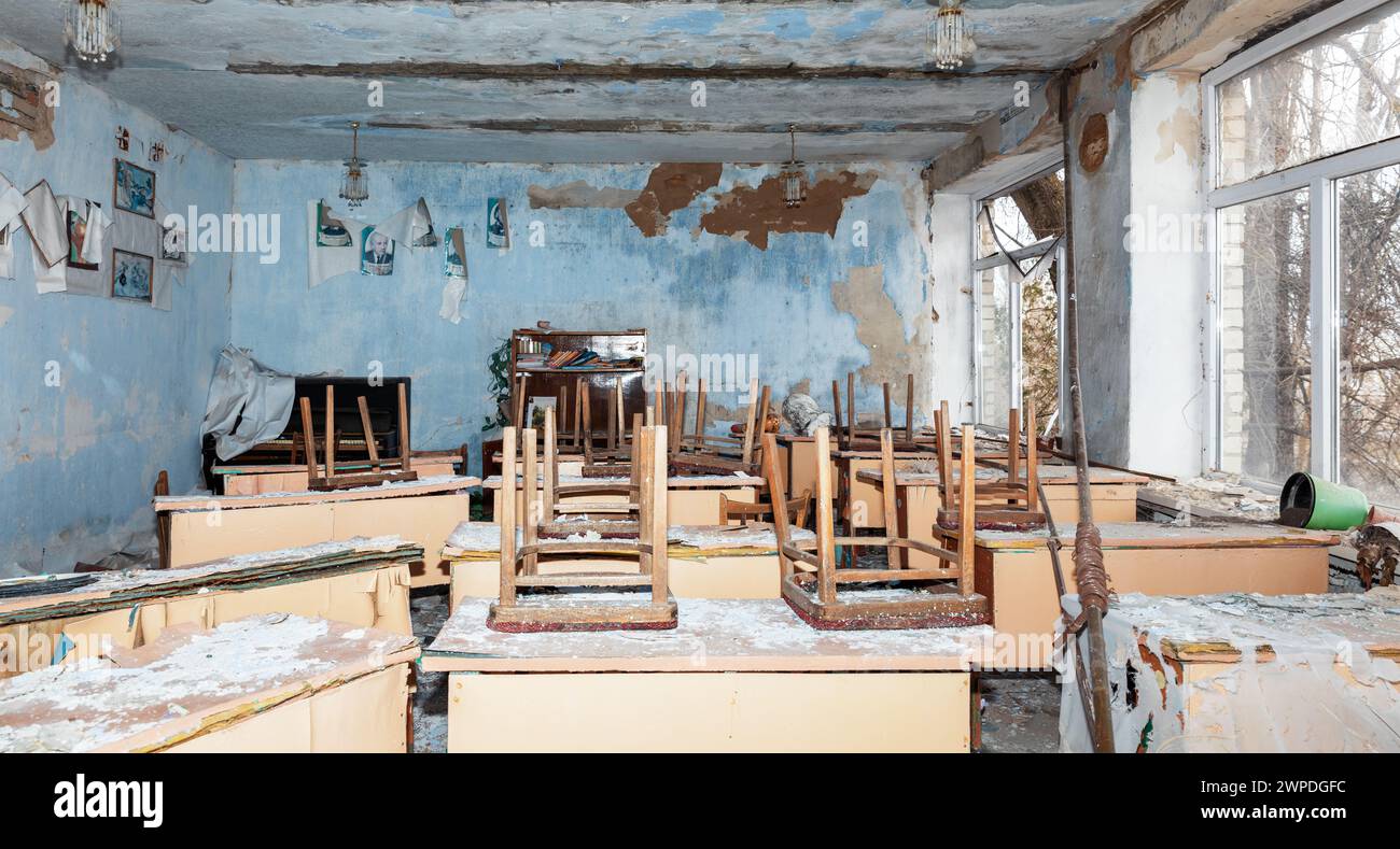 Fire damaged school classroom hi-res stock photography and images - Alamy