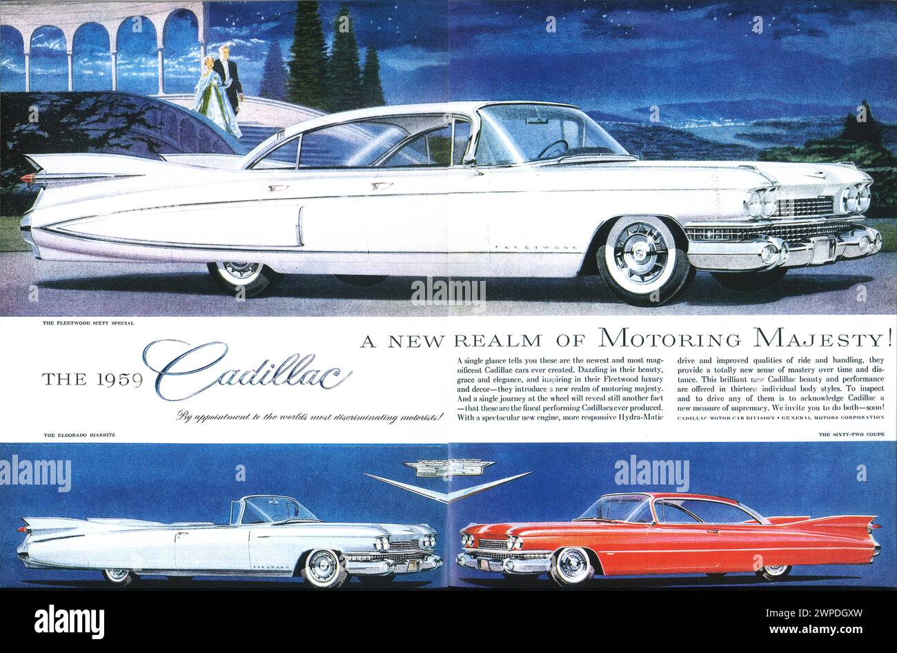 1959 Cadillac Fleetwood Eldorado Print Ad Stock Photo - Alamy