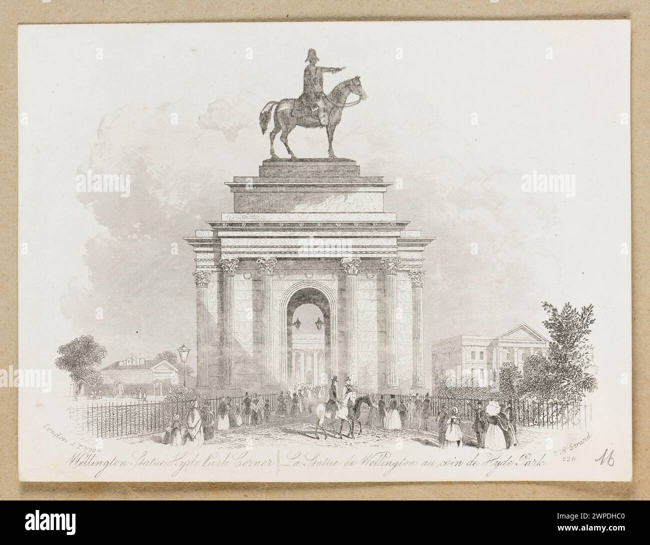 View of the Wellington Arch at Hyde Park Corner in London in 1862 ...