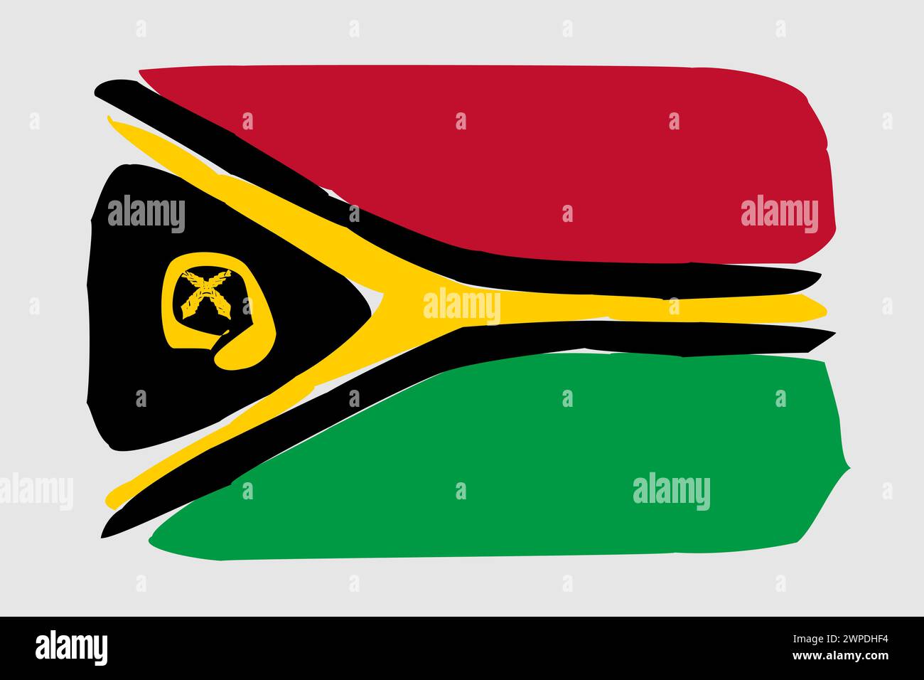 Vanuatu flag - painted design vector illustration. Vector brush style ...
