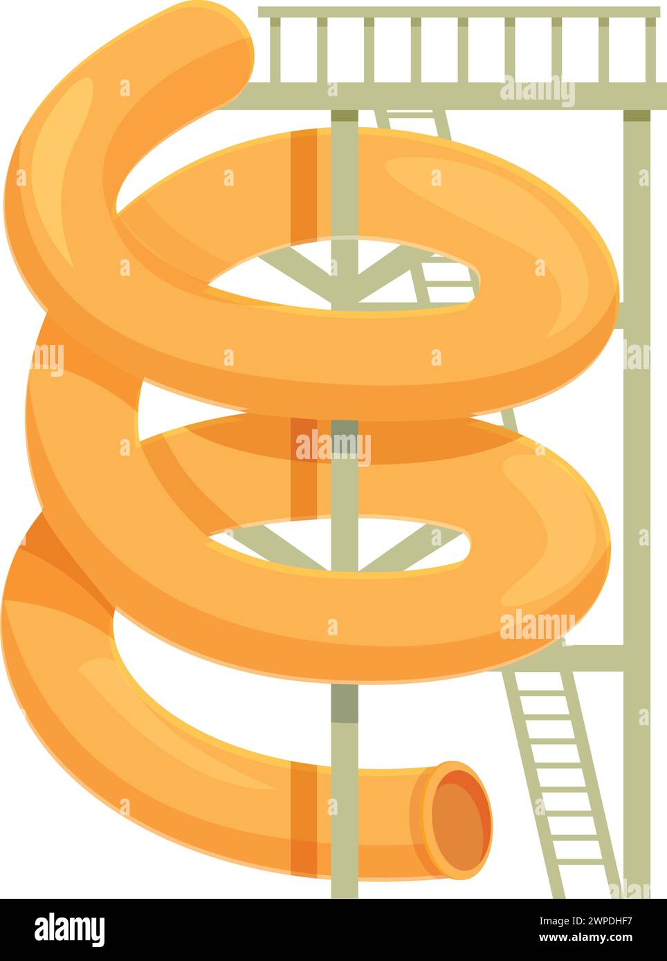 Orange color water slide icon cartoon vector. Ocean party. Summer air ...