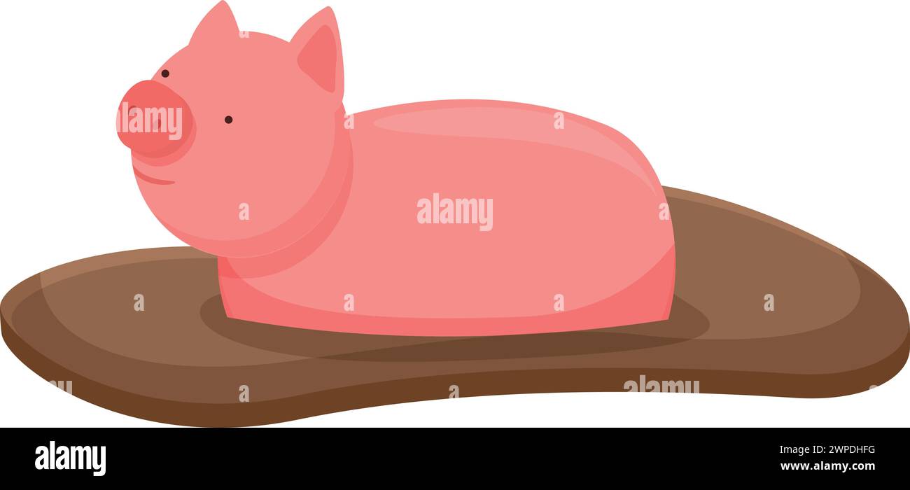 Pig wash in water icon cartoon vector. Farm animal. Agrarian protection ...