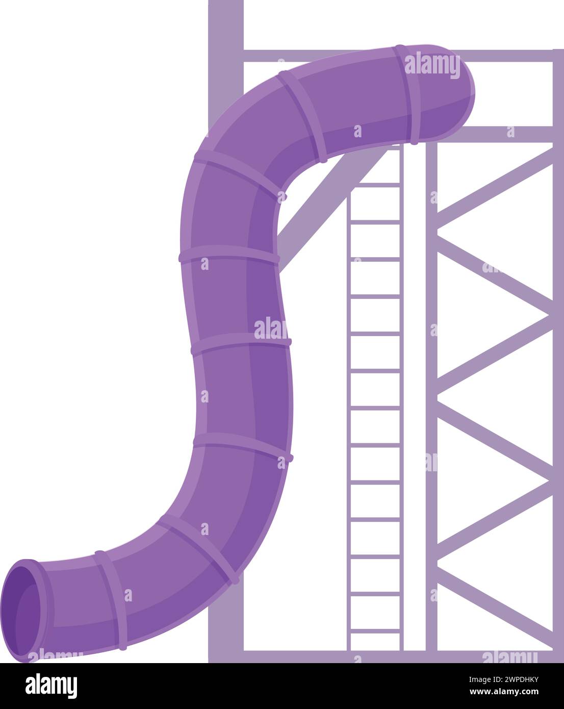 Playground water slide icon cartoon vector. Aquatic summer party ...