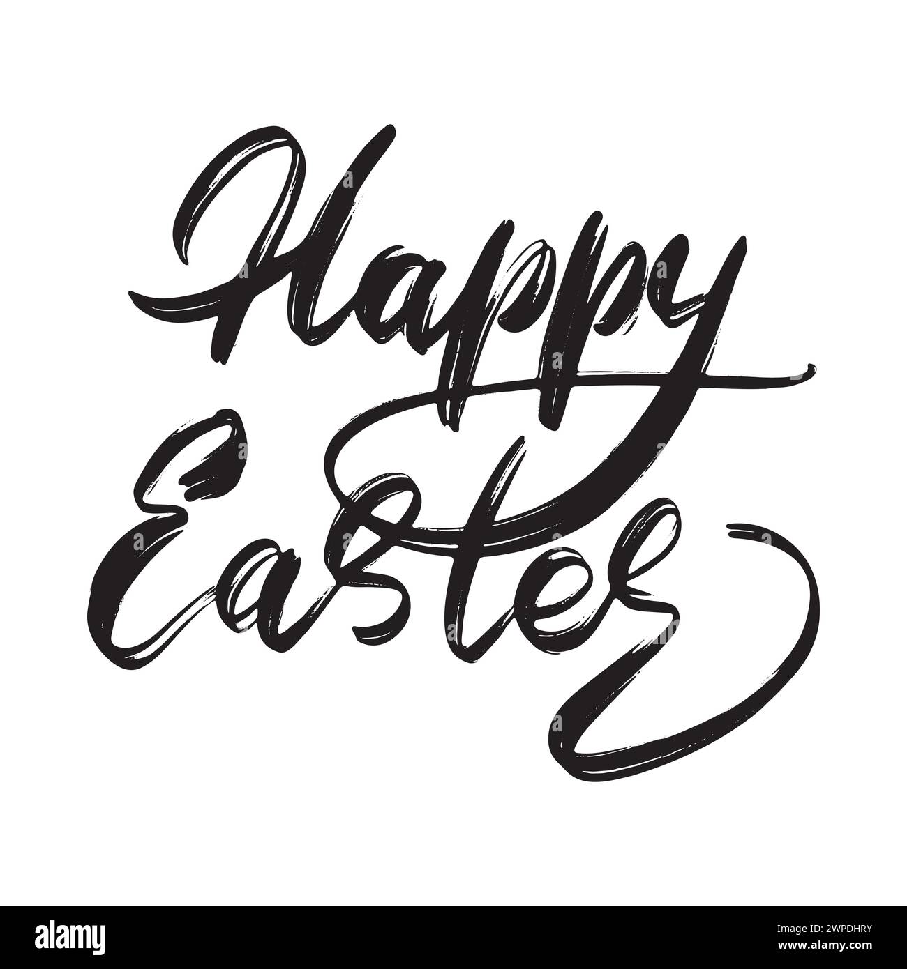 Happy Easter Hand drawn Lettering Design. Easter Greeting Card ...