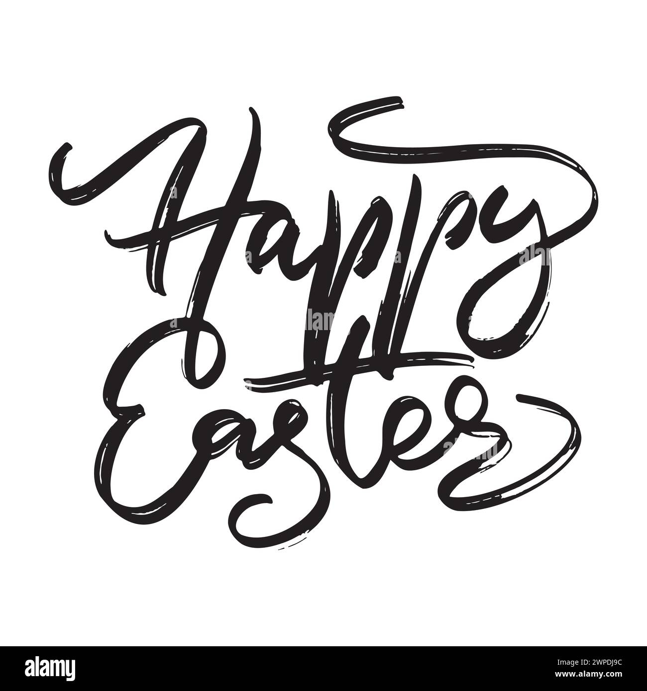 Happy Easter Hand drawn Lettering Design. Easter Greeting Card ...