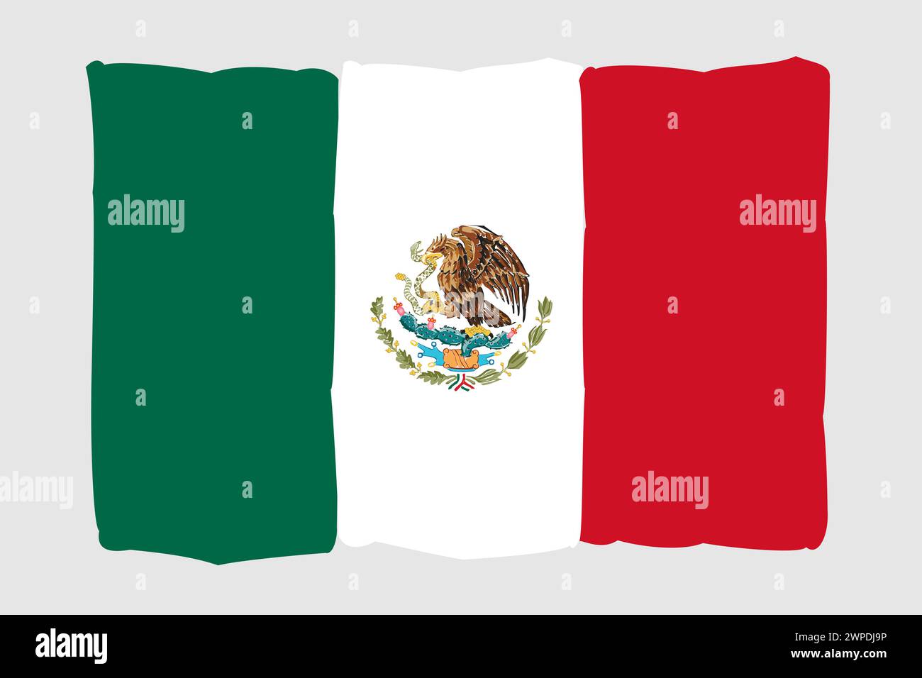 Mexico flag - painted design vector illustration. Vector brush style ...