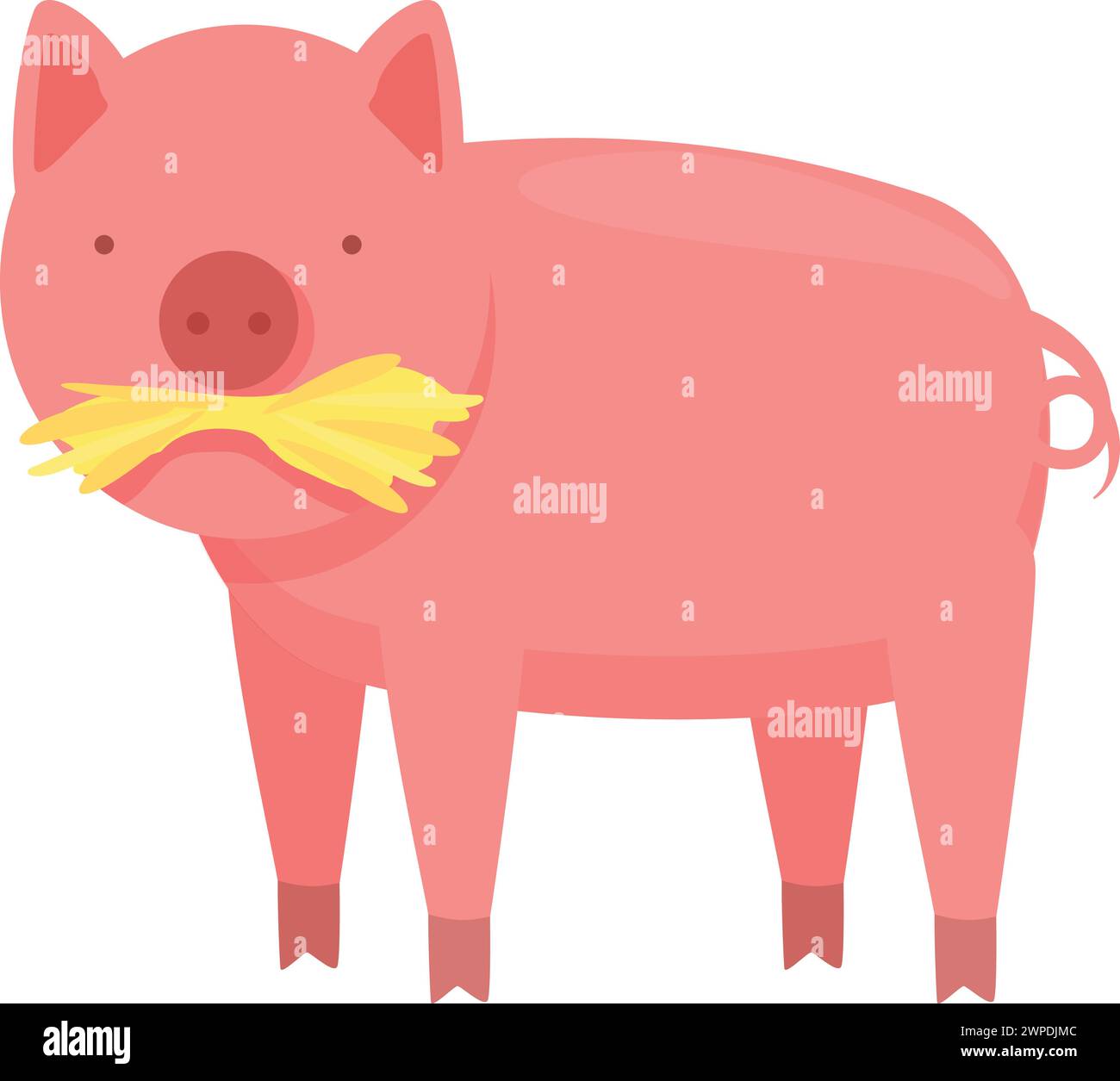 Pig eat wheat icon cartoon vector. Health agriculture. Pig animal farm ...