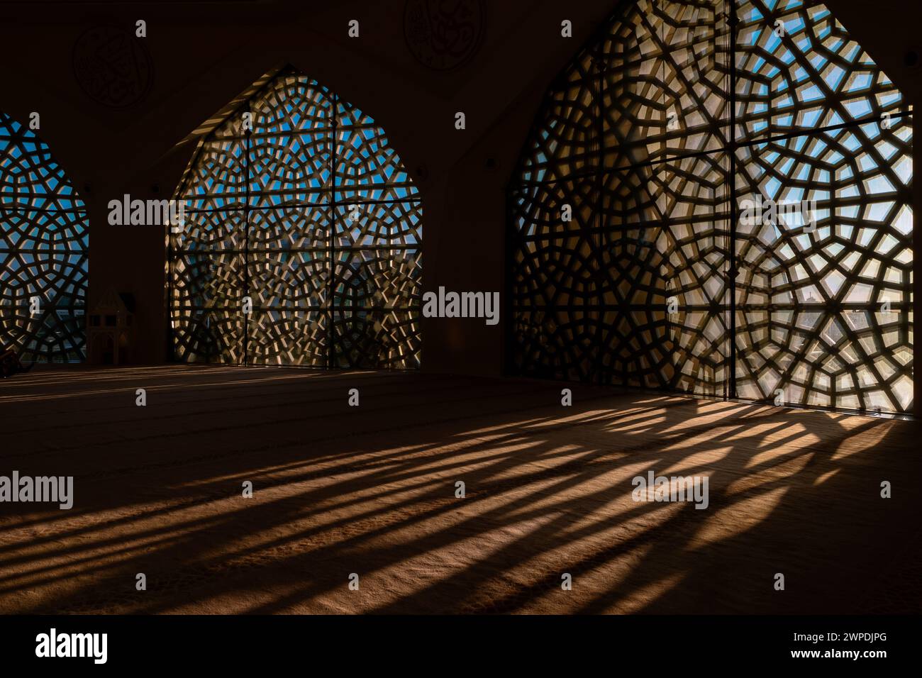 Islamic or ramadan background photo. Shadows of the islamic pattern on ...