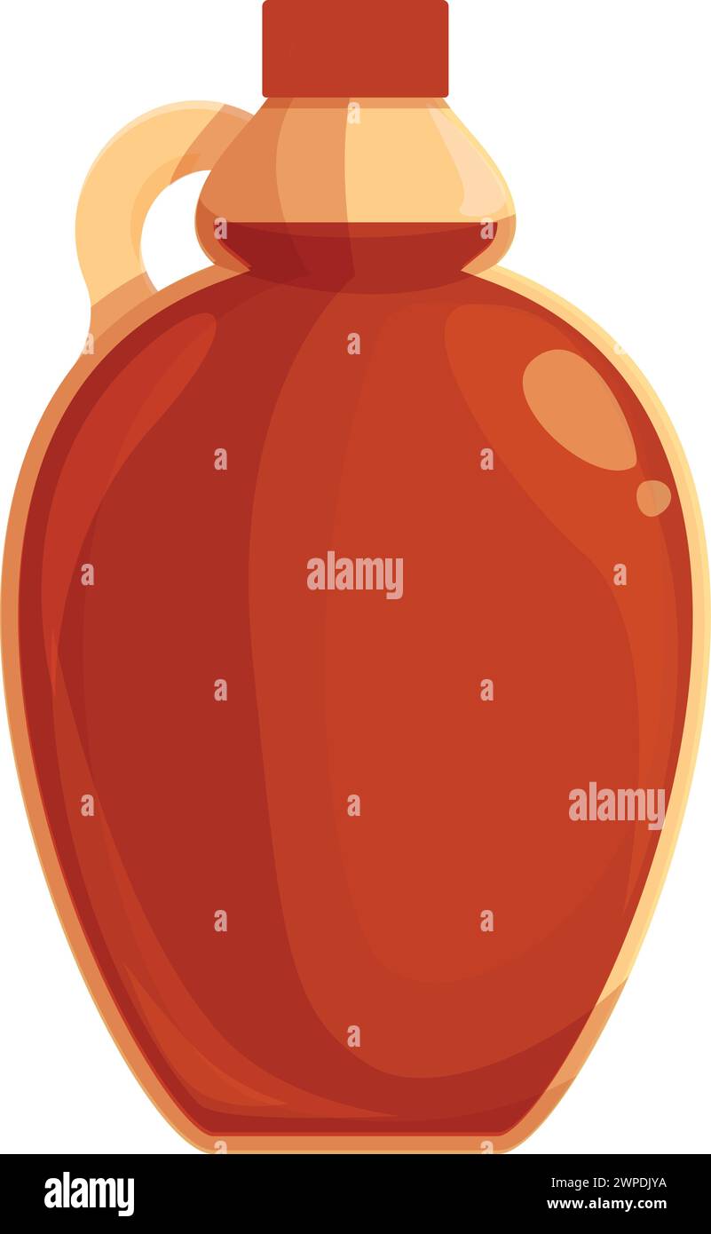 Maple syrup bottle icon cartoon vector. Plate container. Food label ...