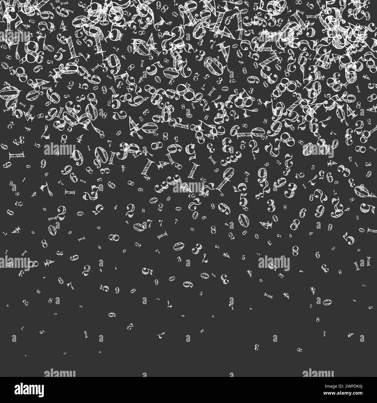 Flying digits and numbers. School math notebook cover. Back to school ...