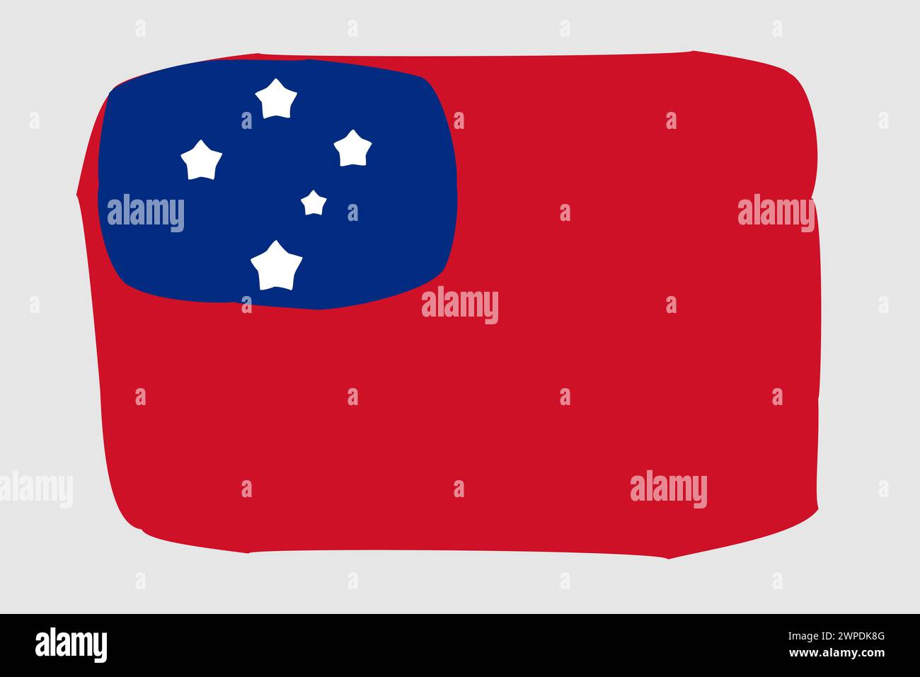 Samoa flag - painted design vector illustration. Vector brush style ...