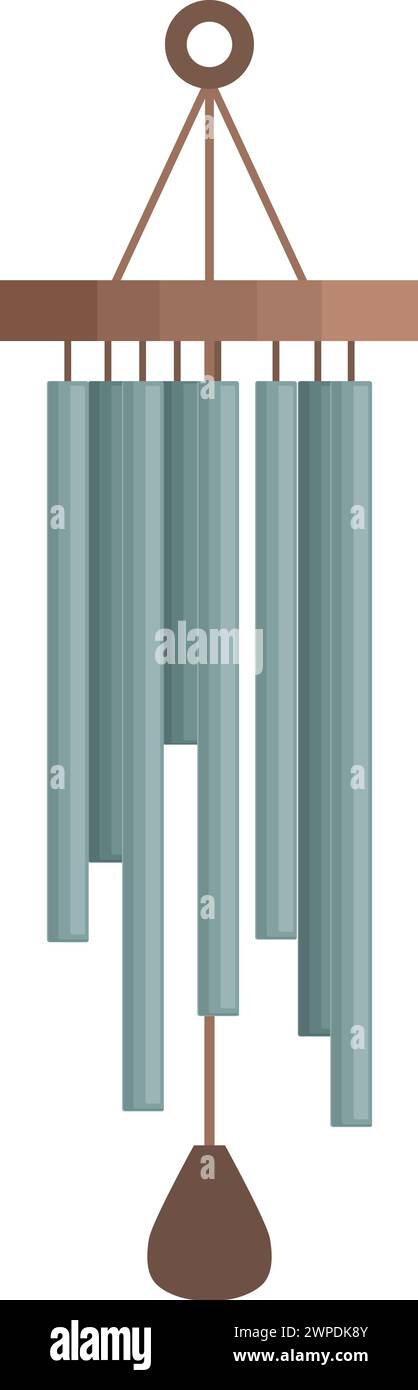 Wave wind chime icon cartoon vector. Sound nature bell. Instrument hang ...