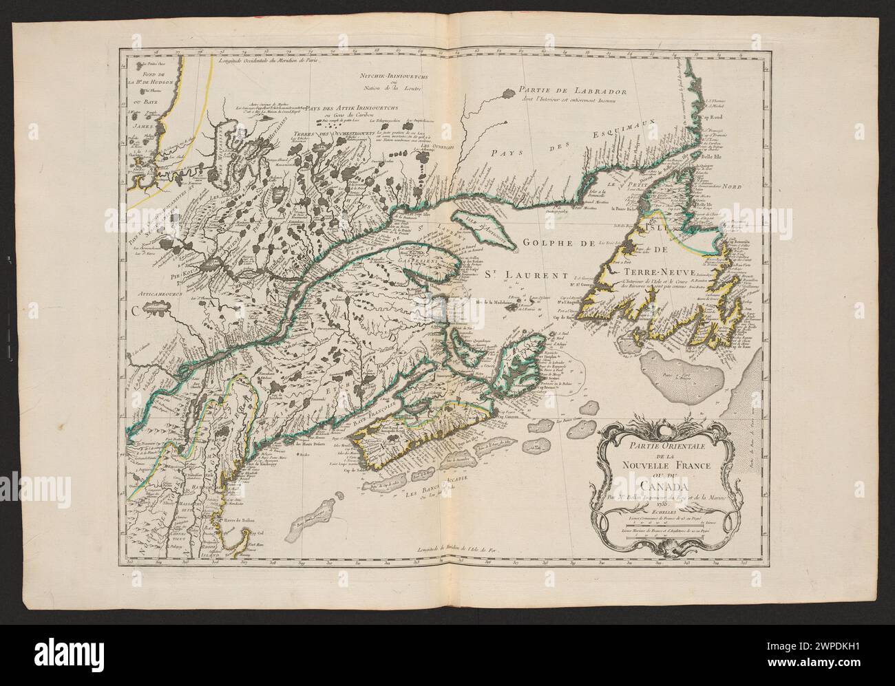 Map showing the eastern regions of New France or Canada, created by ...