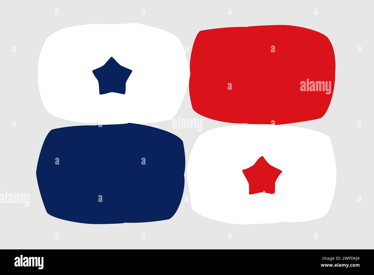 Panama flag - painted design vector illustration. Vector brush style ...