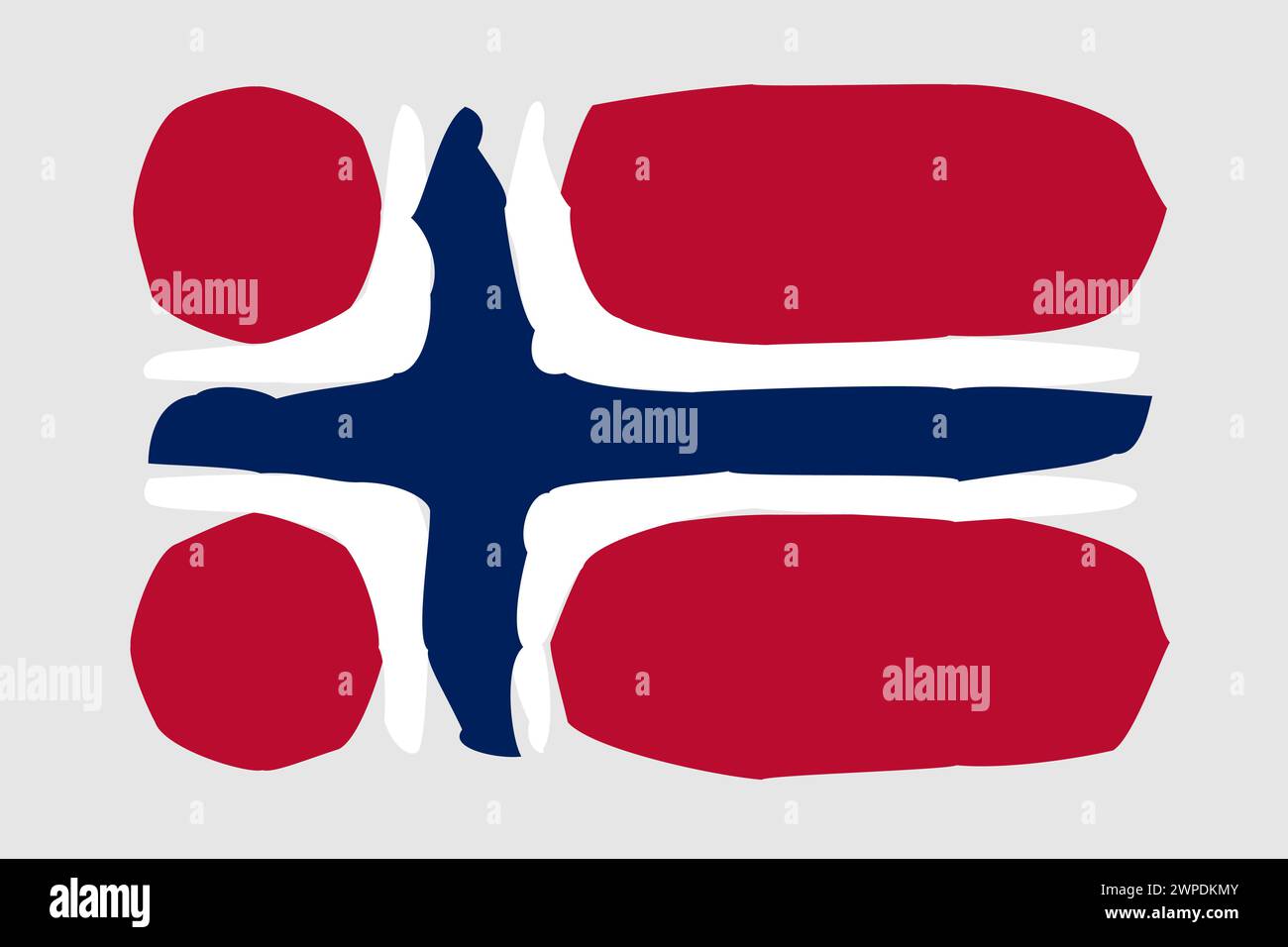 Norway flag - painted design vector illustration. Vector brush style ...