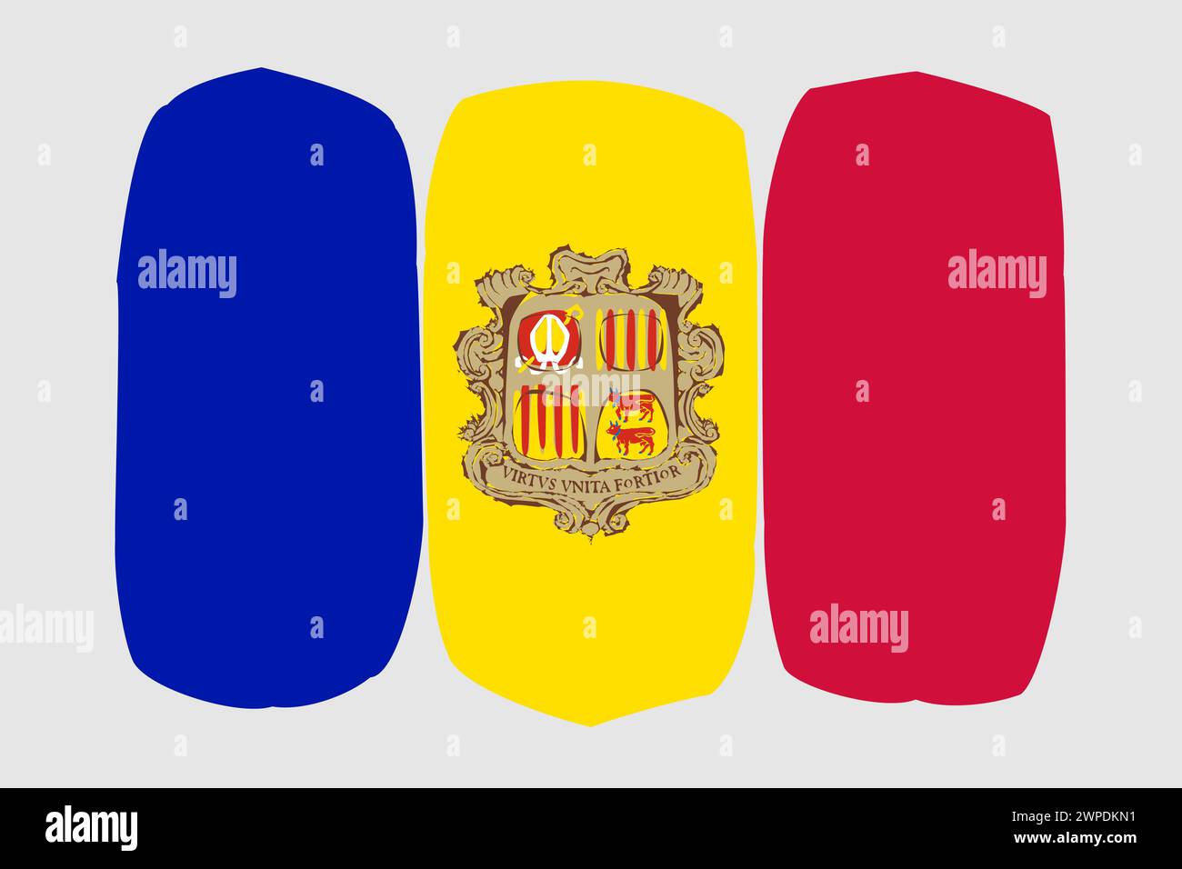Andorra flag - painted design vector illustration. Vector brush style ...