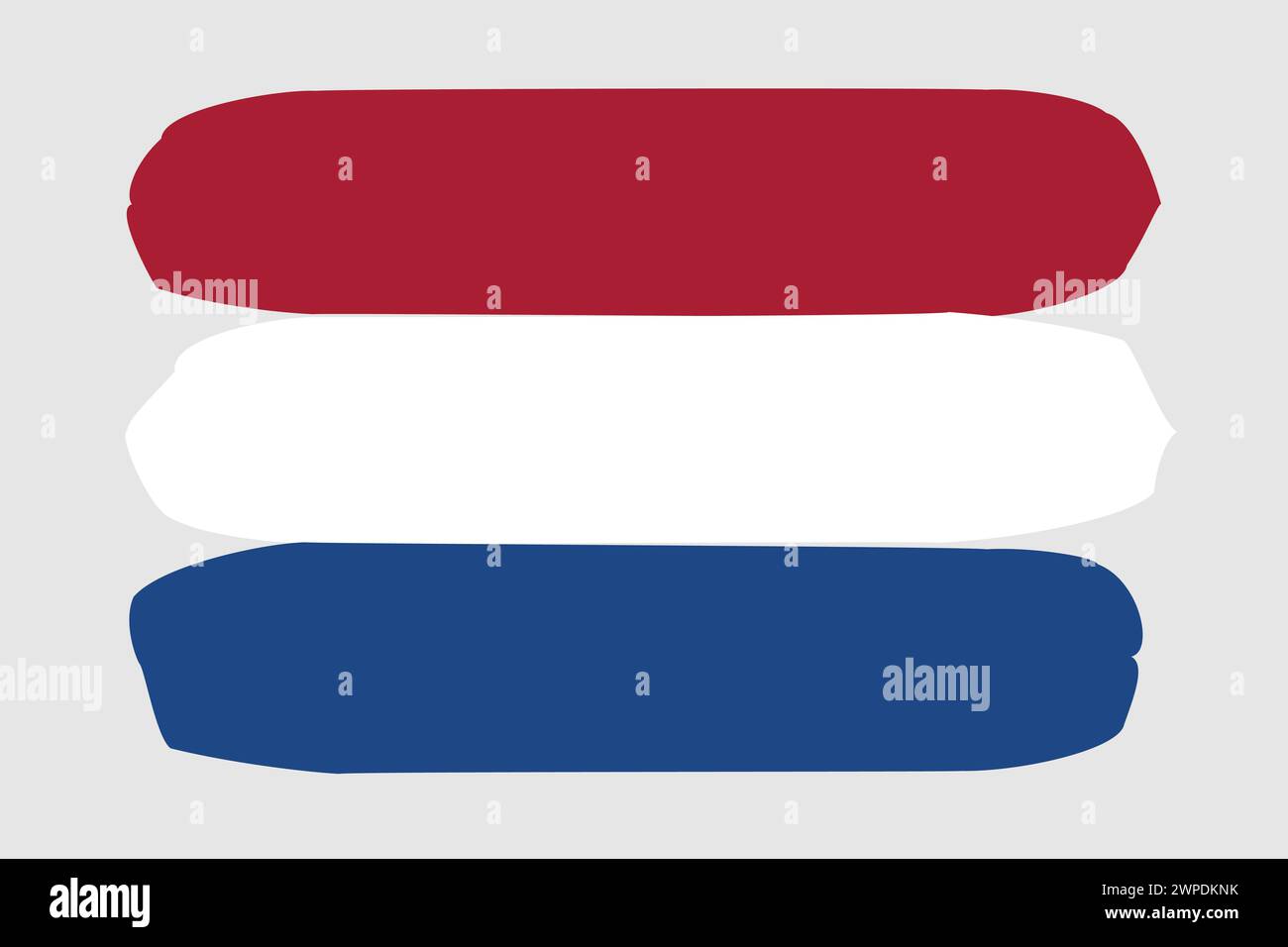 Netherlands flag - painted design vector illustration. Vector brush ...