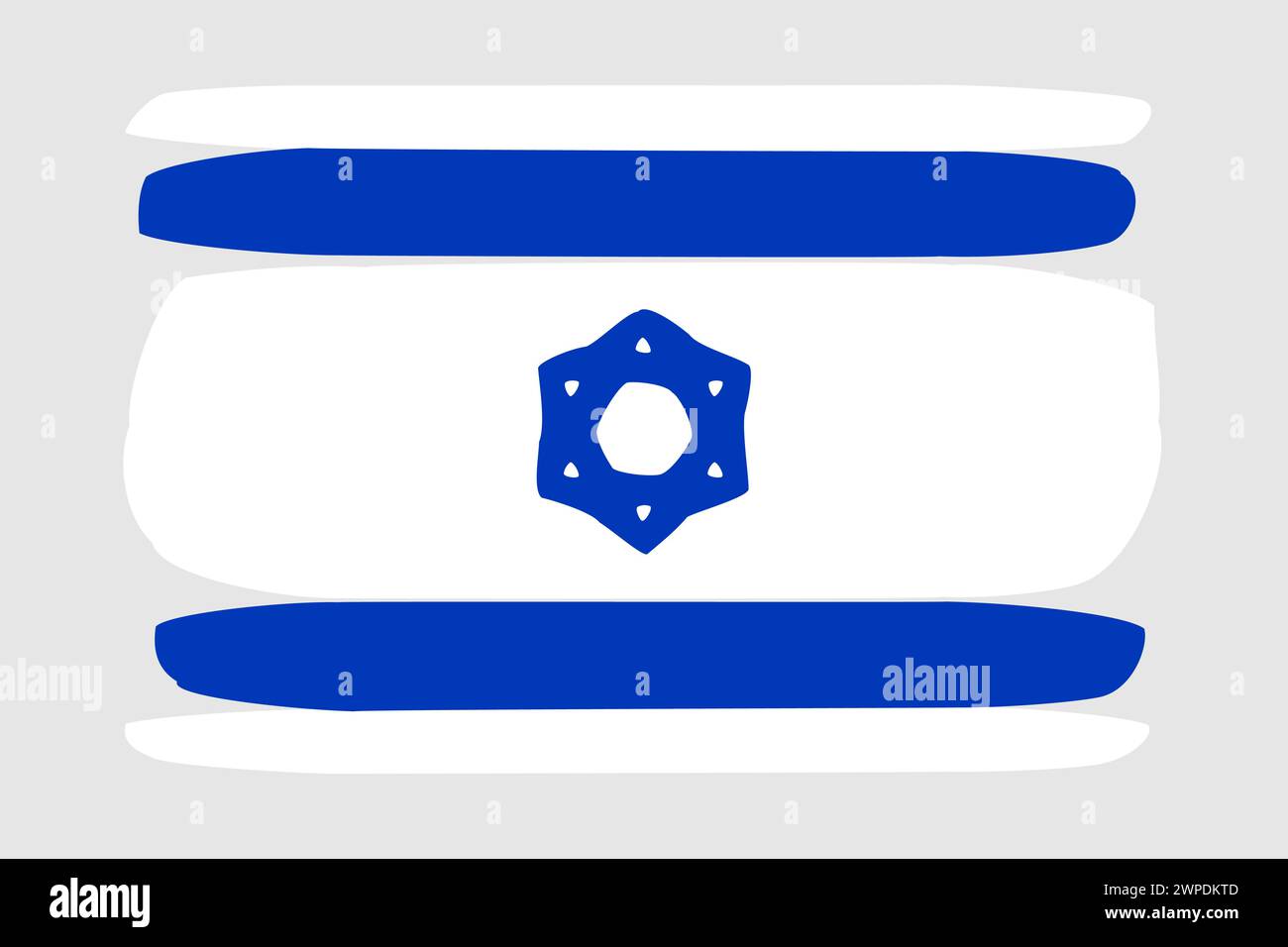 Israel flag - painted design vector illustration. Vector brush style ...