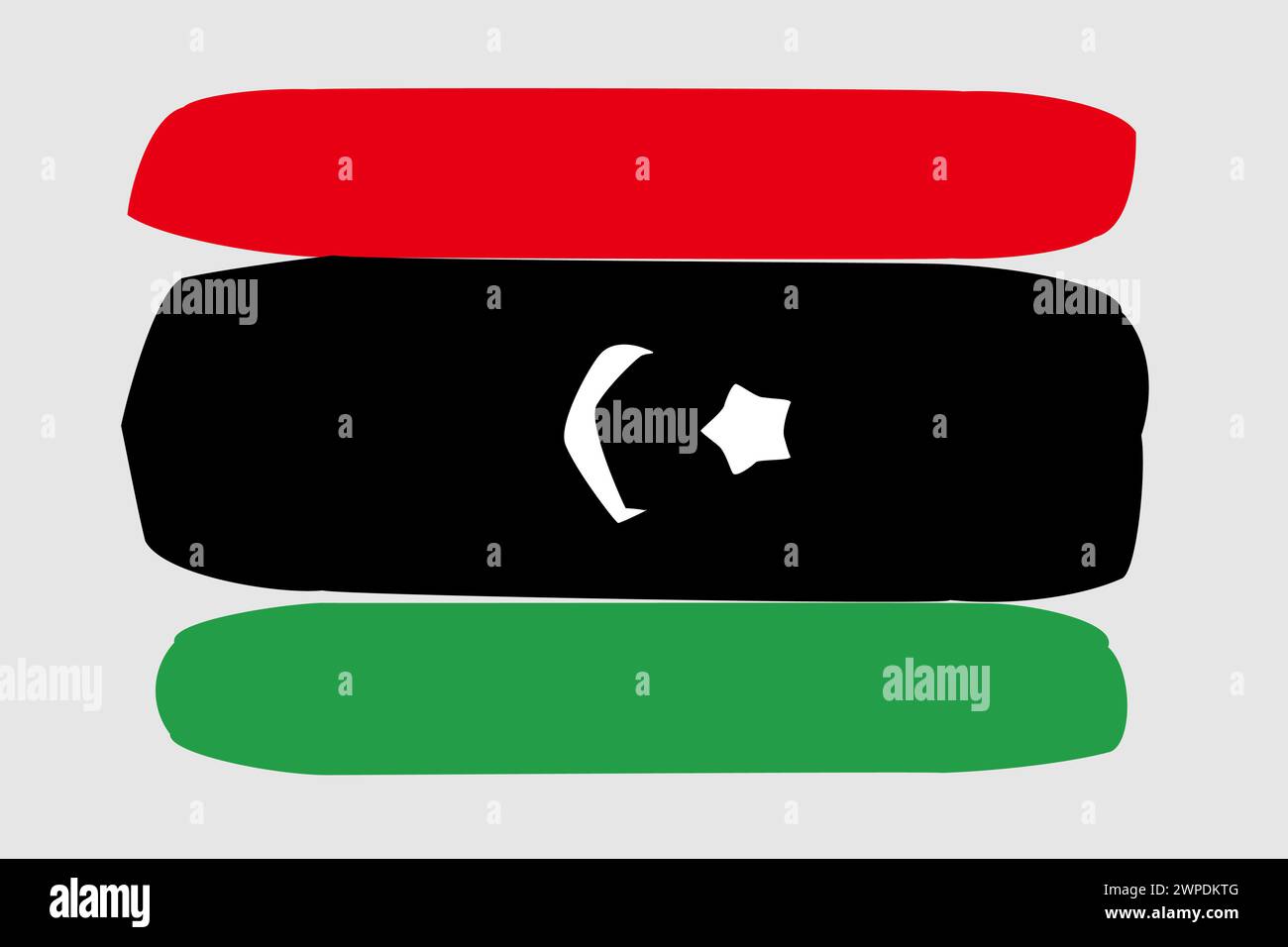 Libya flag - painted design vector illustration. Vector brush style ...