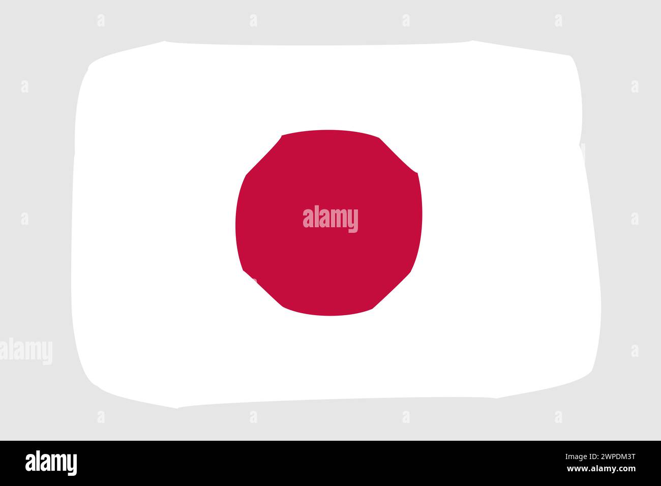 Japan flag - painted design vector illustration. Vector brush style ...