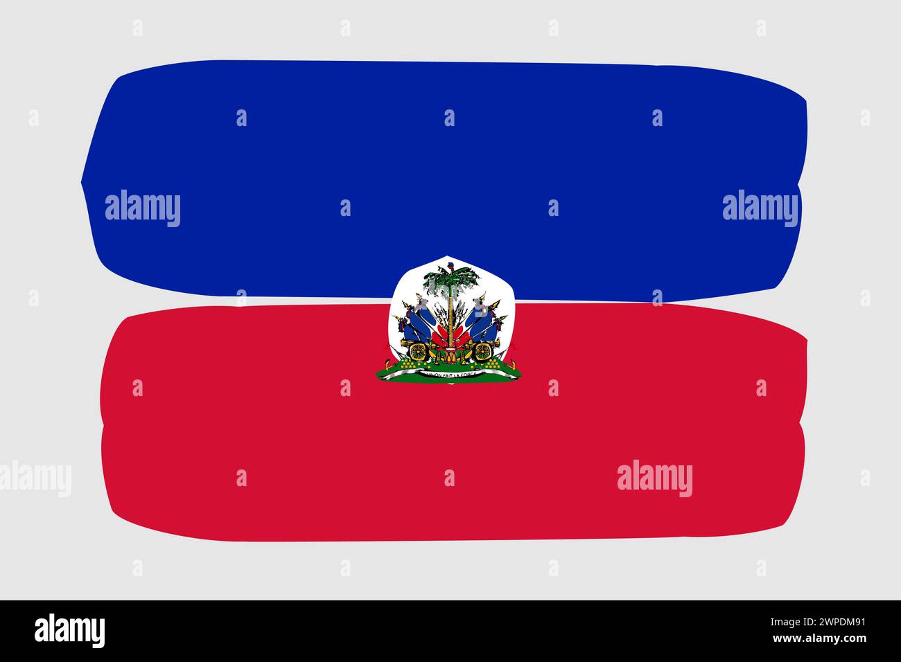Haiti flag - painted design vector illustration. Vector brush style ...