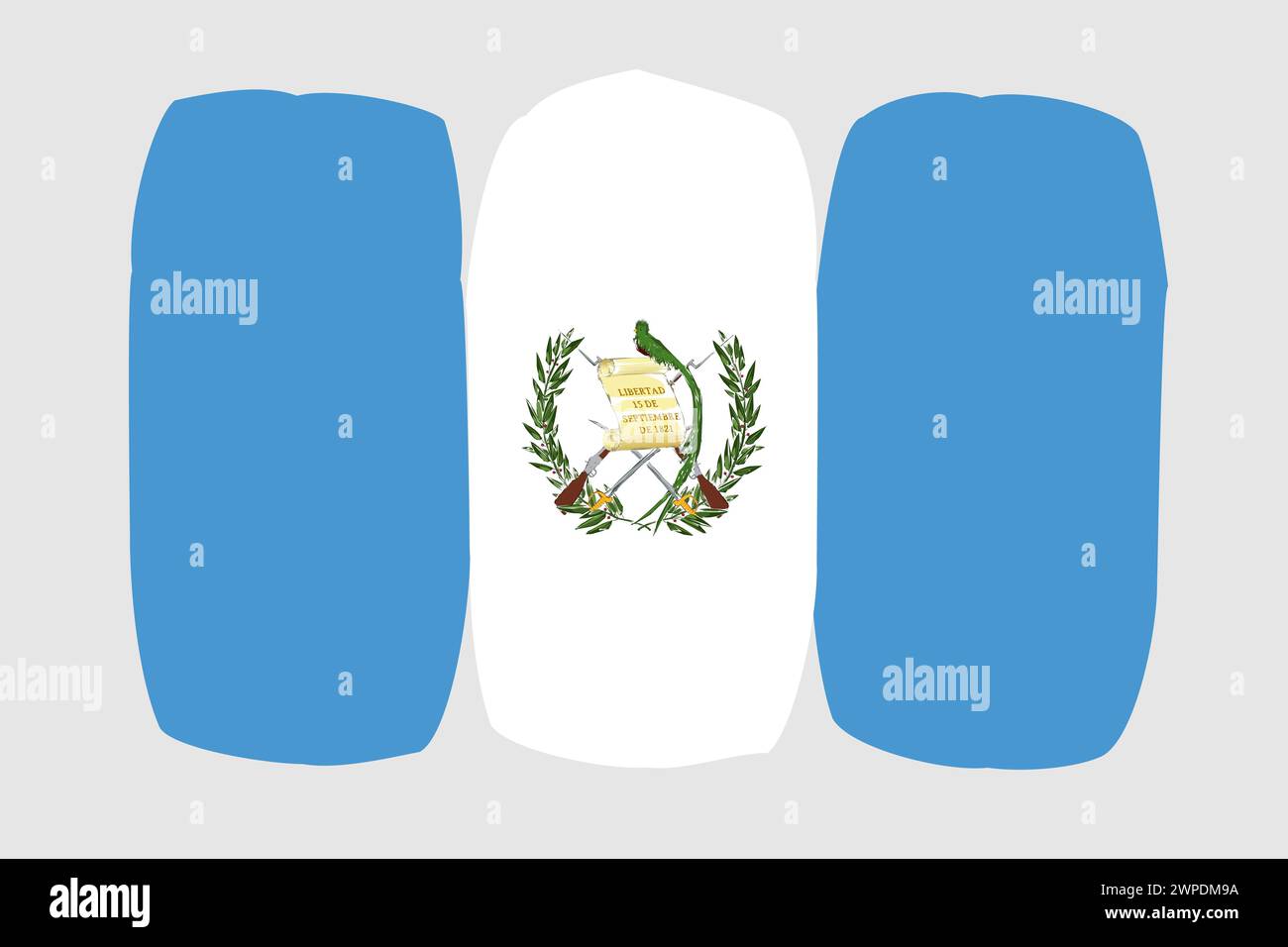 Guatemala flag - painted design vector illustration. Vector brush style ...