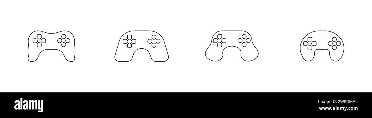 gamepads vector. Linear game joysticks vector. Stylish game controllers vector. Game console ...
