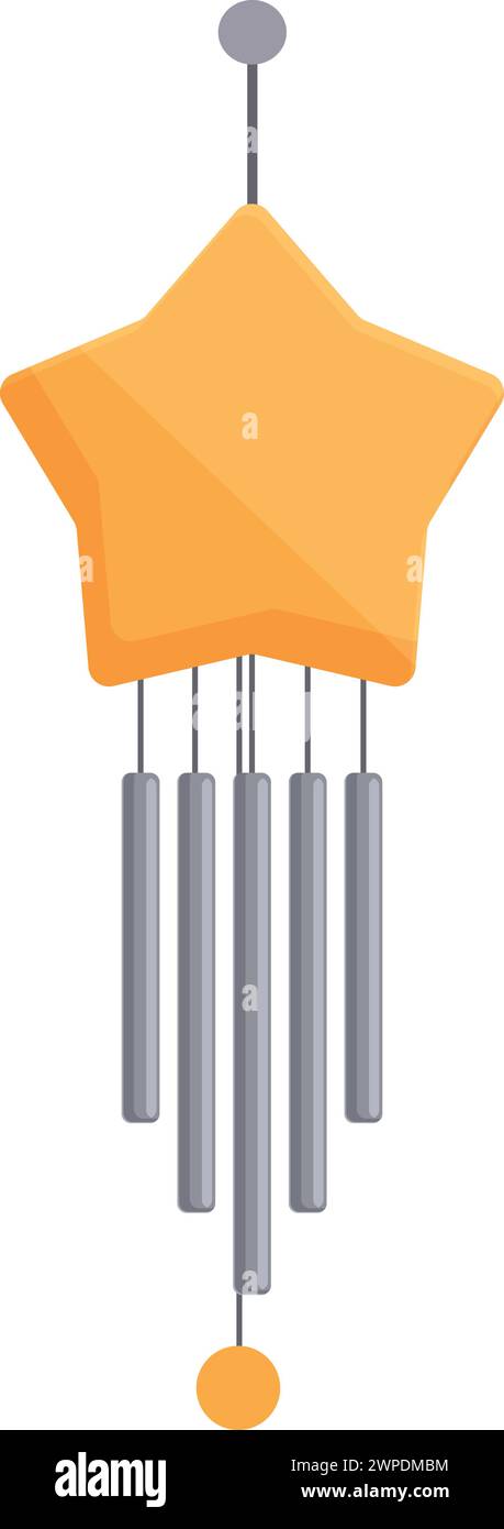 Star metal wind chime icon cartoon vector. Summer morning glory. nature ...