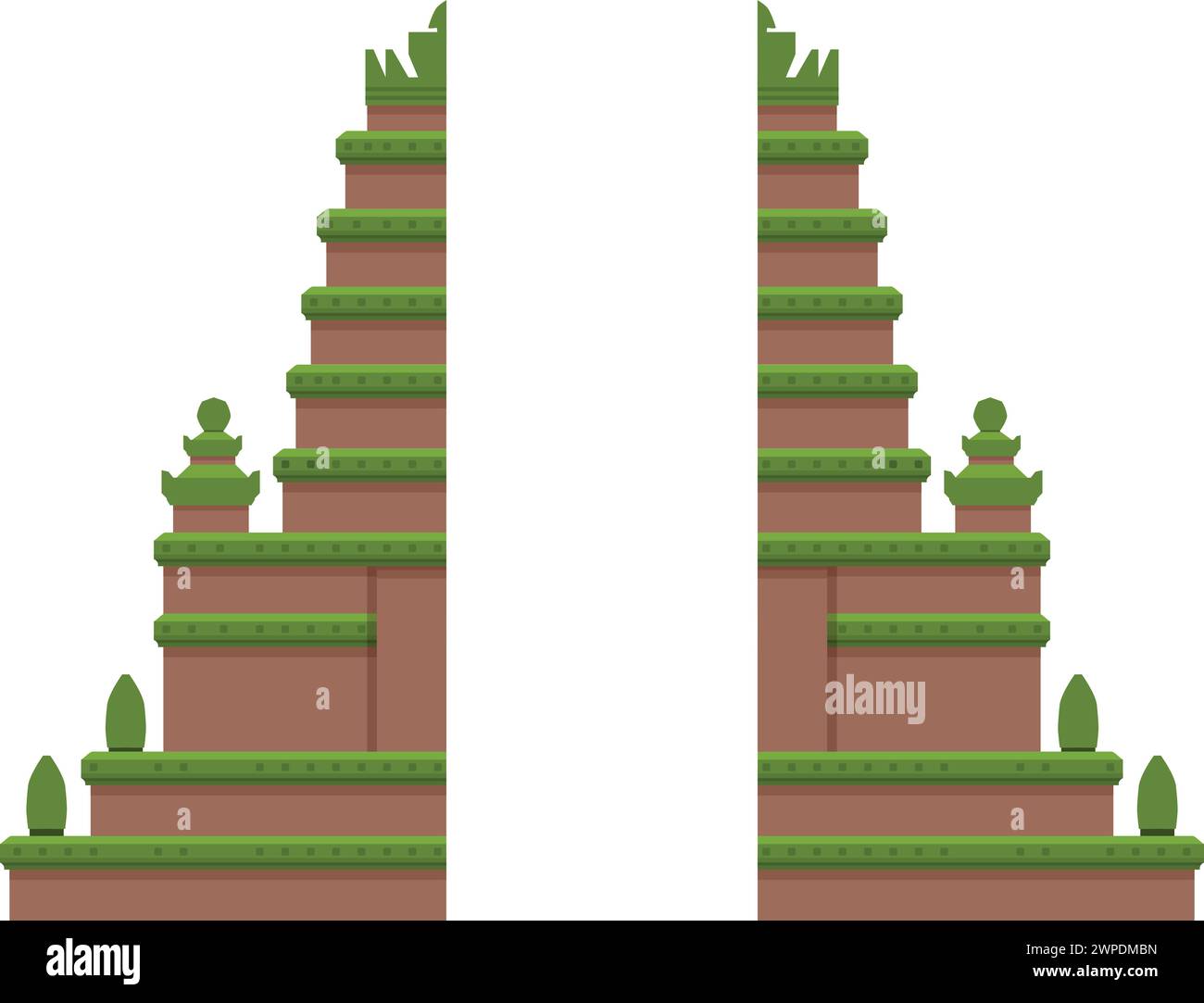 Temple stairs icon cartoon vector. Bali tradition. Religion hindu ...