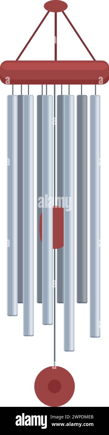 Music wind chime icon cartoon vector. Instrument hand. Glory asian bell ...