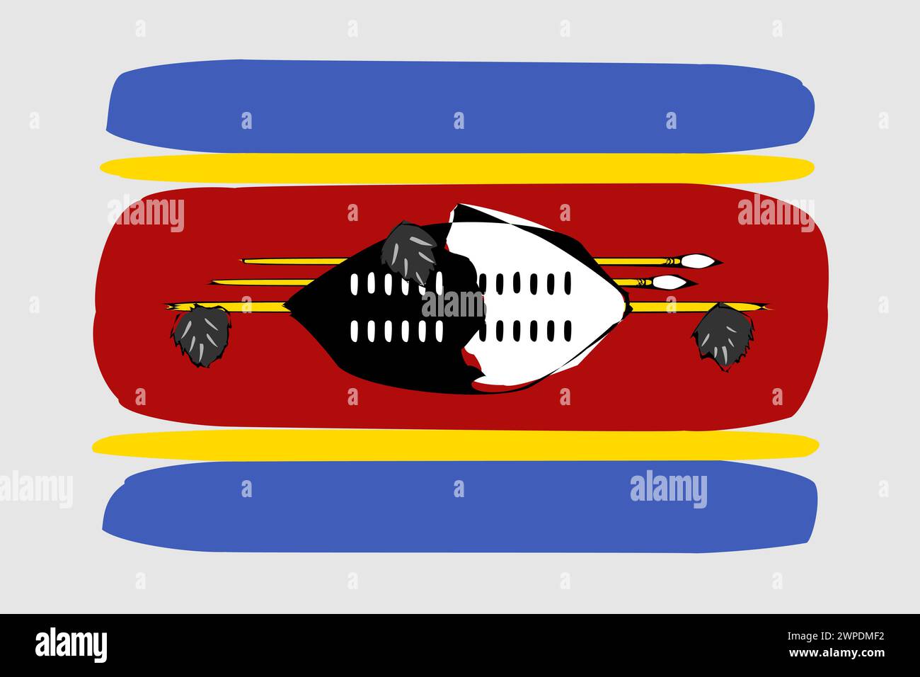 Eswatini flag - painted design vector illustration. Vector brush style ...