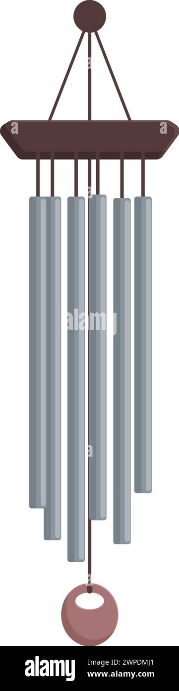 Wood wind chime icon cartoon vector. Hang japan morning. Glory cool ...