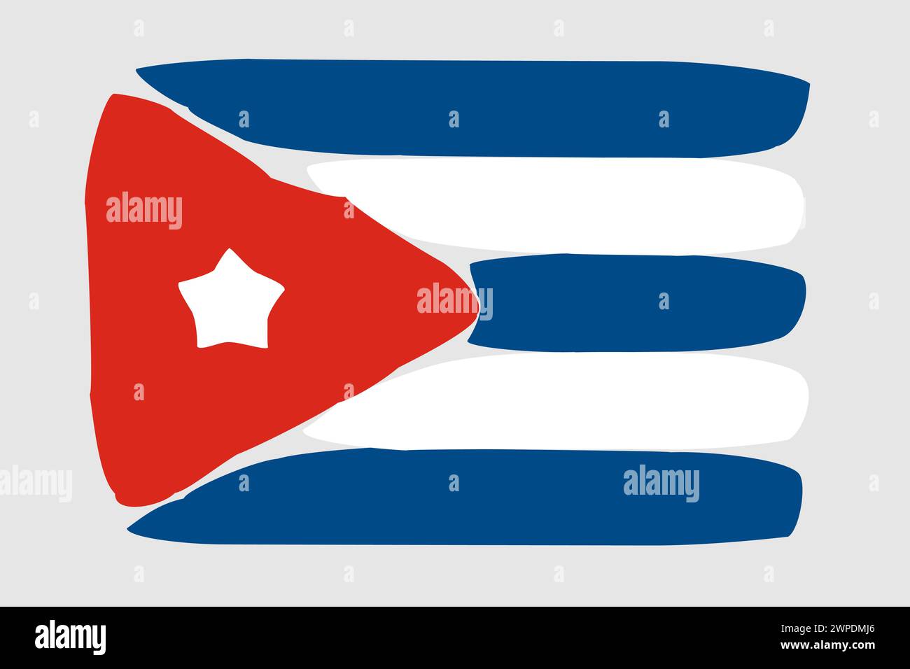 Cuba flag - painted design vector illustration. Vector brush style ...